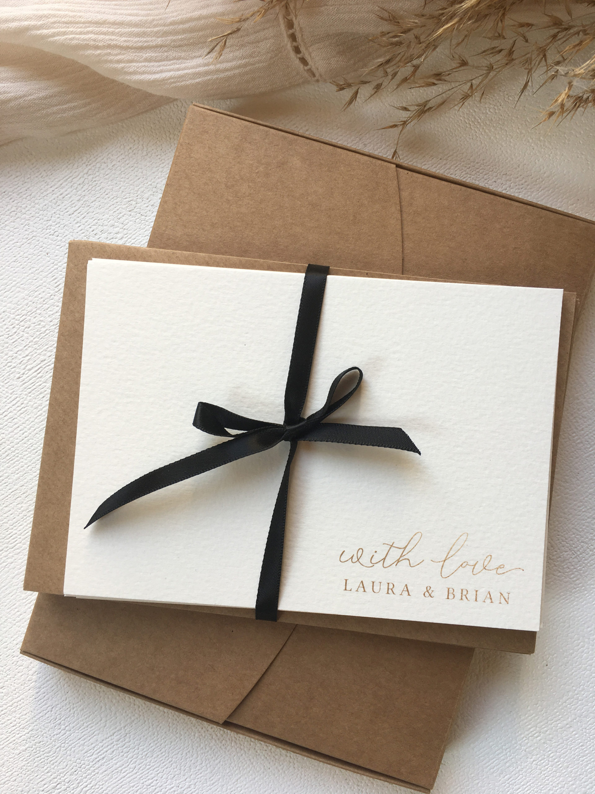 Personalised With Love Note Cards – Script & Type - Hello Snowflake Designs