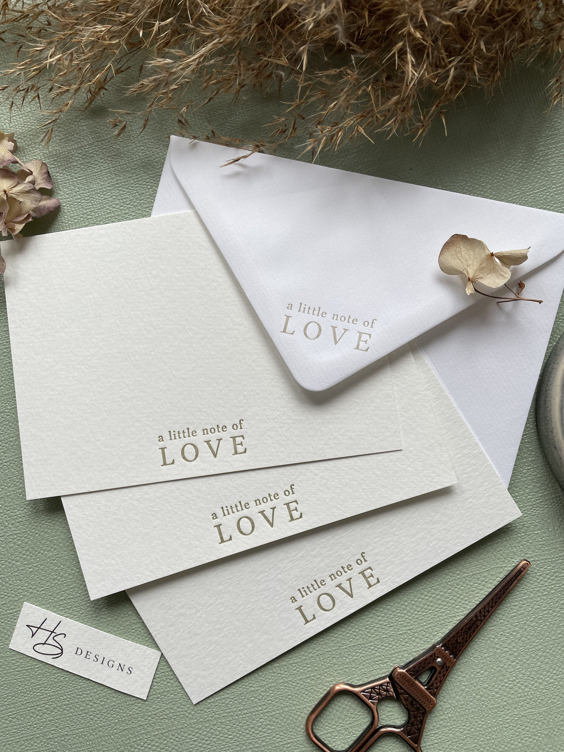 Letterpress Note of Love Stationery Set - Hello Snowflake Designs