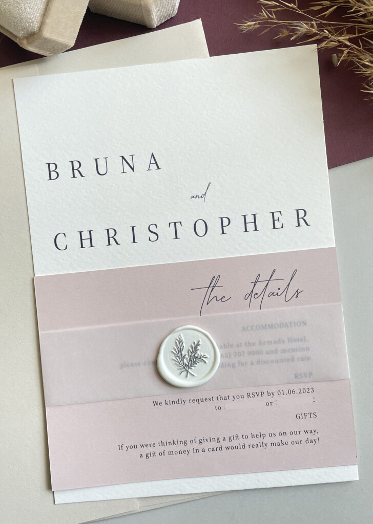 Bruna Wedding Invitation Range - Hello Snowflake Designs