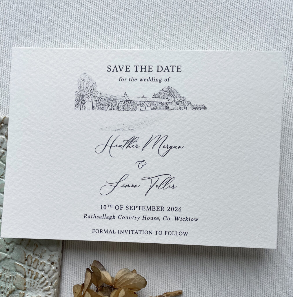 Rathsallagh House Wedding Invitations - Hello Snowflake Designs
